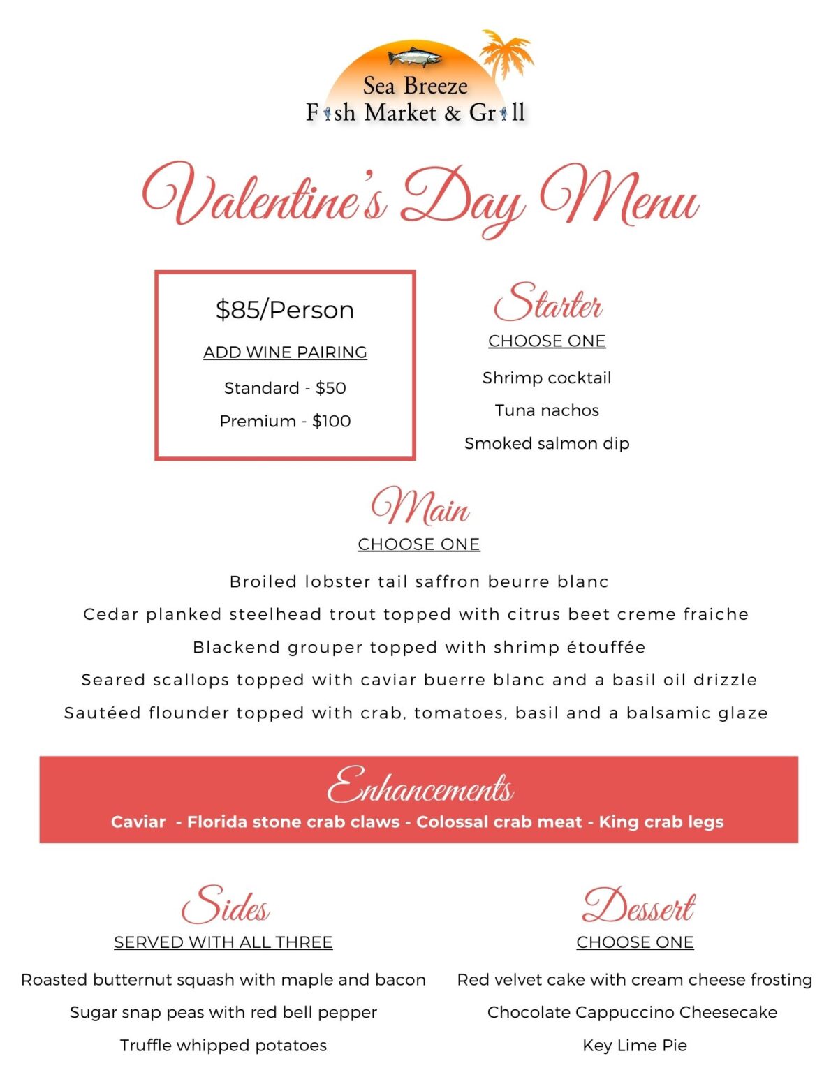 Valentine's Day - Sea Breeze Fish Market & Grill
